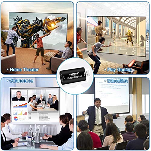 Mini Audio Video Capture Cards HDMI to USB 1080p Record Directly to Computer for PS4 Gaming, DSLR Camcorder, Streaming, Teaching, Video Conference, Live Broadcasting