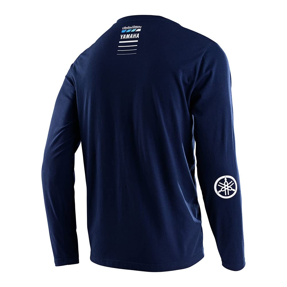 Troy Lee Designs Motorcycle Motocross Racing T Shirts, LS TEE TLD x Yamaha (Navy, Large)