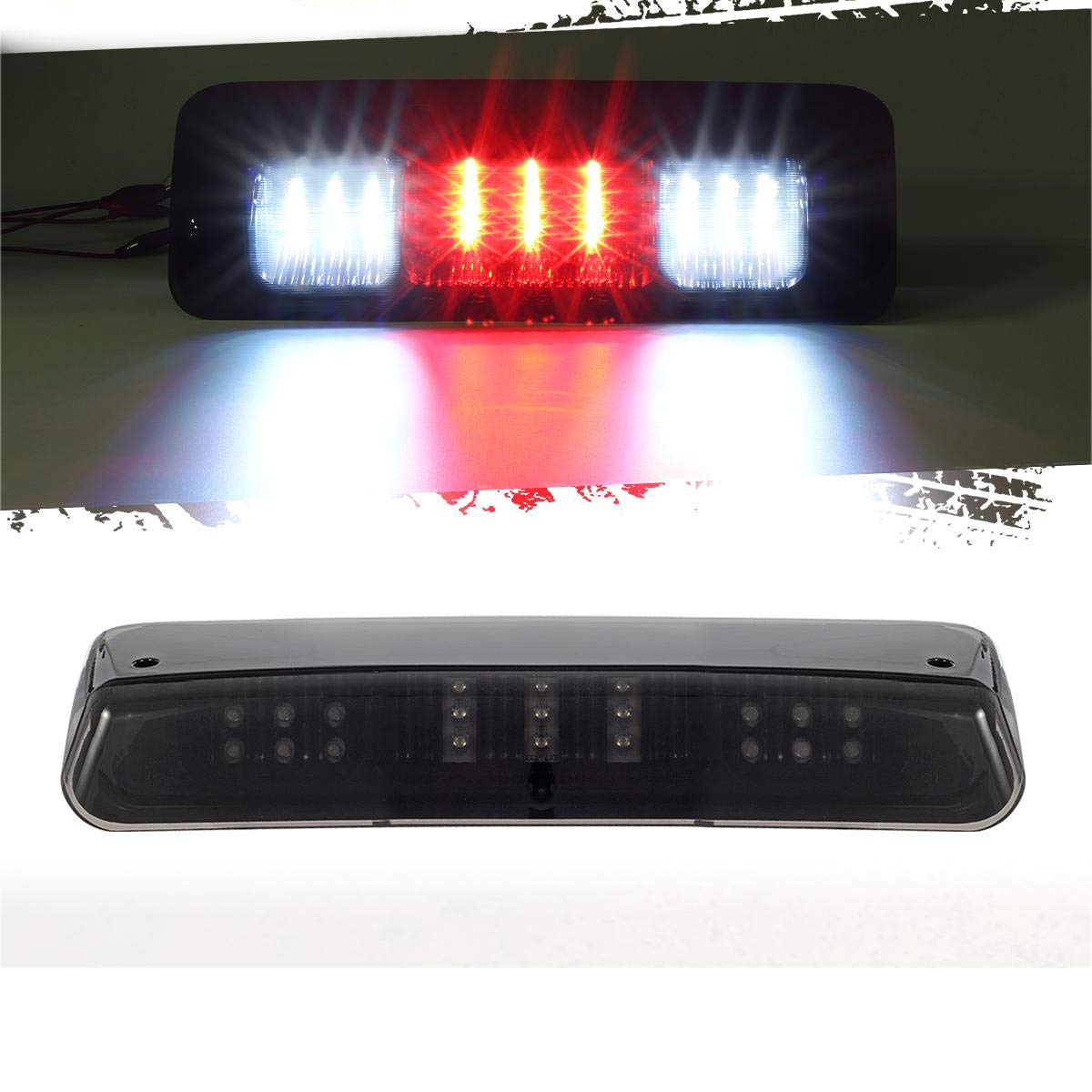 Partsam High Mount Stop Lights Third 3rd Brake Lights Replacement for Ford F150 F-150 04-08 2004 2005 2006 2007 2008 Smoked LED Rear Cab Roof Center Mount Brake Stop Tail Cargo Light Lamp