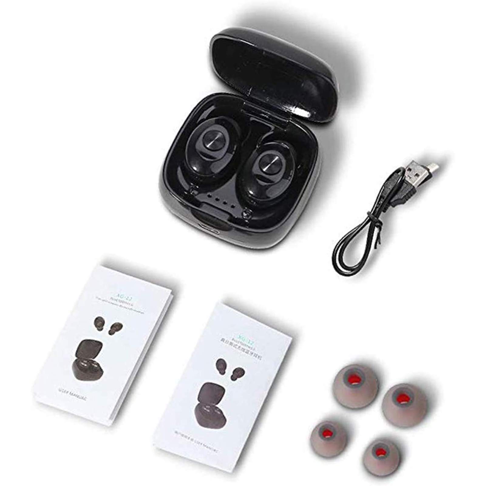 Mini Bluetooth Earbud,IULONEE Wireless Sport Earphone Portable Earpiece Small Invisible Headphone IPX5 Waterproof HiFi 3D Stereo Car Bluetooth Headset with Microphone for Cell Phone (1 Pair,Black)