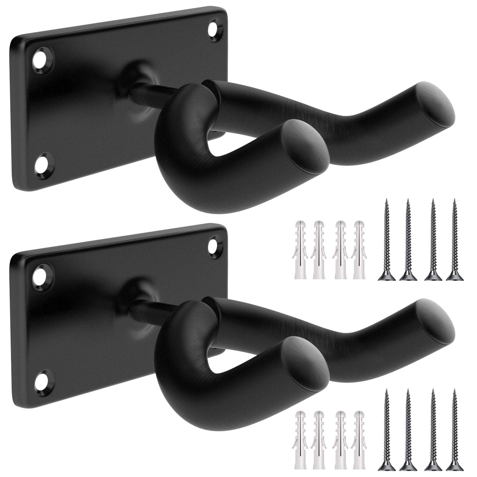 N - A 2-Pack Guitar Wall Hanger,Metal Guitar Hook,Wall Hook Holder Standfor All Size Guitars Bass Mandolin Banjo Ukulele Acoustic and Electric Guitars Classical Guitar and All String Instruments