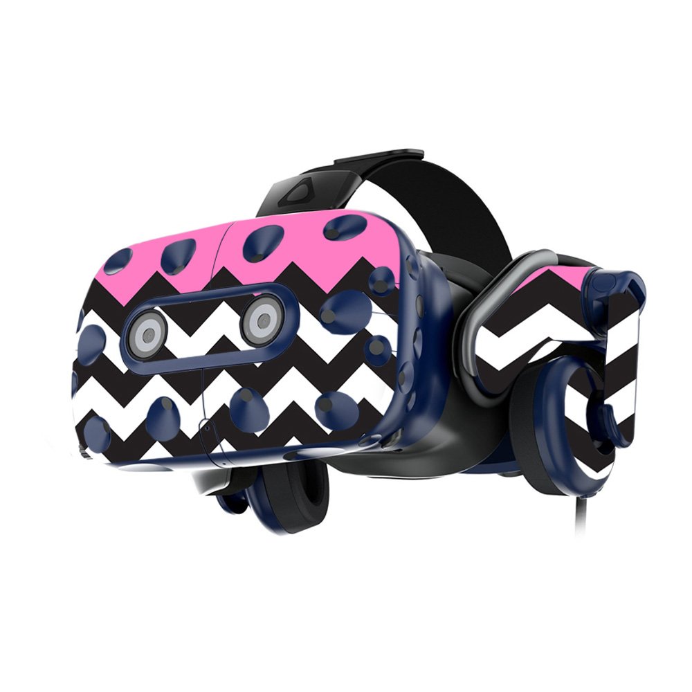 MightySkins Skin Compatible with HTC Vive Pro VR Headset - Pink Chevron | Protective, Durable, and Unique Vinyl Decal wrap Cover | Easy to Apply, Remove, and Change Styles | Made in The USA