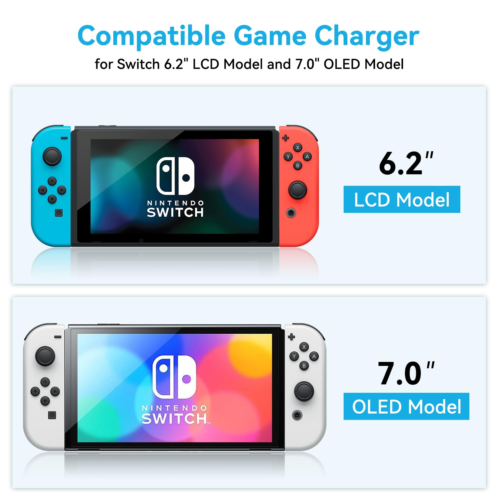 NEWDERY External Battery Station for Nintendo Switch/Switch OLED, 10000mAh Backup Charger Case Support PD Quick Charging with 2 Extra Game Card Slots Adjustable Kickstand for Nintendo Switch
