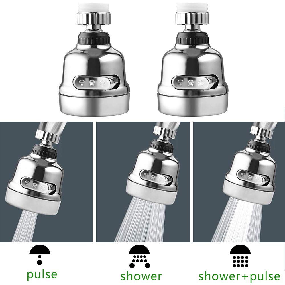 Moveable Kitchen Faucet, 360° Rotatable Faucet Sprayer Top Head,Head Water Filter,3 Modes Adjustable Home Anti-Splash Tap Aerator Faucet and Water Saving Tap Booster Shower for Kitchen/Bathroom