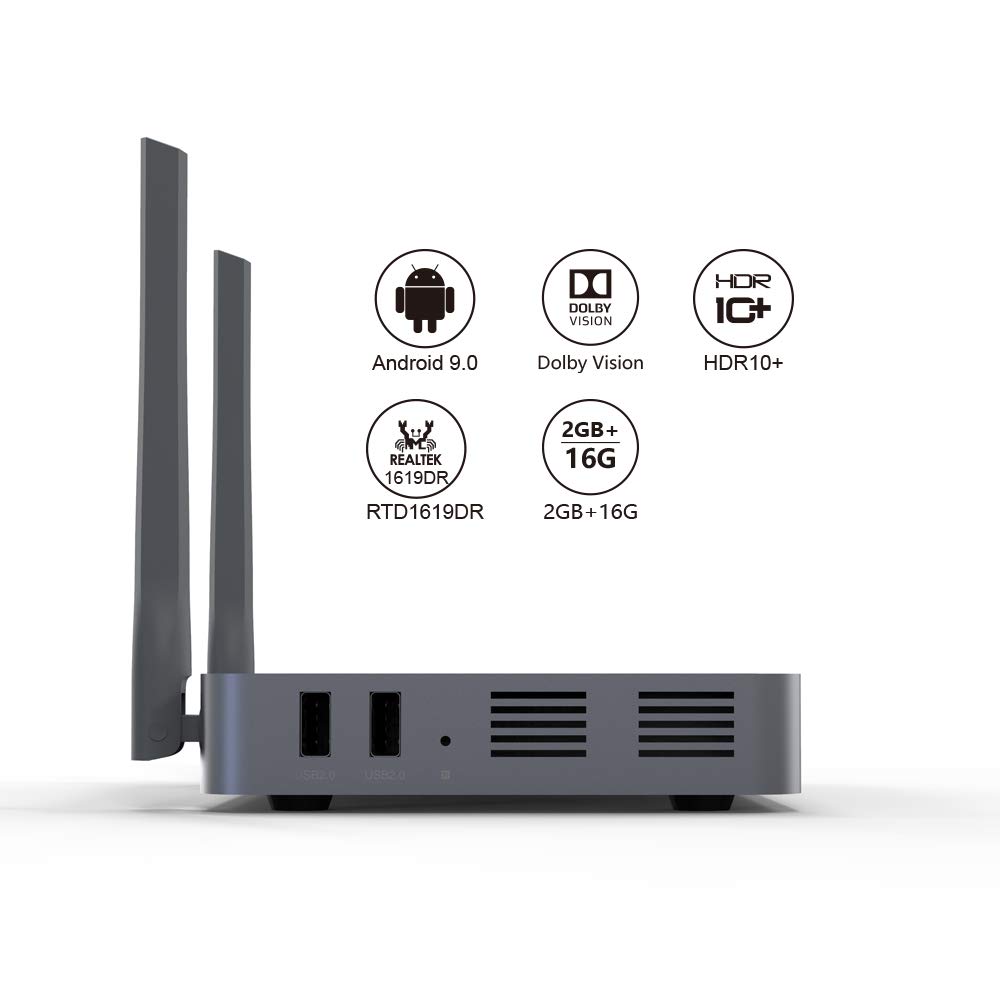 Zidoo Z9X 4K Media Player, Android 9.0 OS 2G+16G DV VS10 Image Quality Engine HDR10+ MKV/Blu-ray 4K HDR Android TV Box