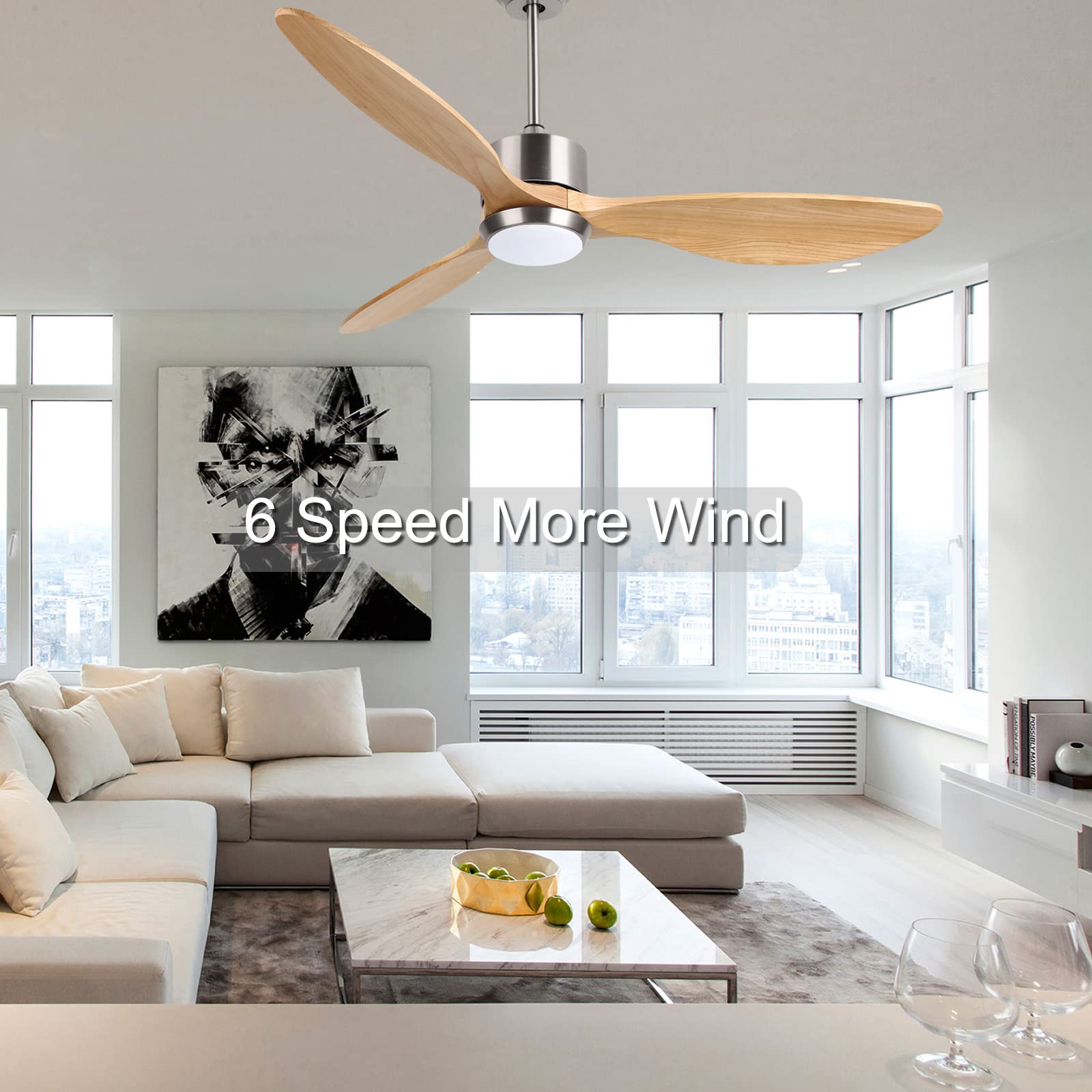 Ovlaim Retractable Fan with Remote Control,44 Inch Ceiling Fan with Light Industrial Ceiling Fan Retractable Blades Vintage Cage Chandelier Fan with Remote Control