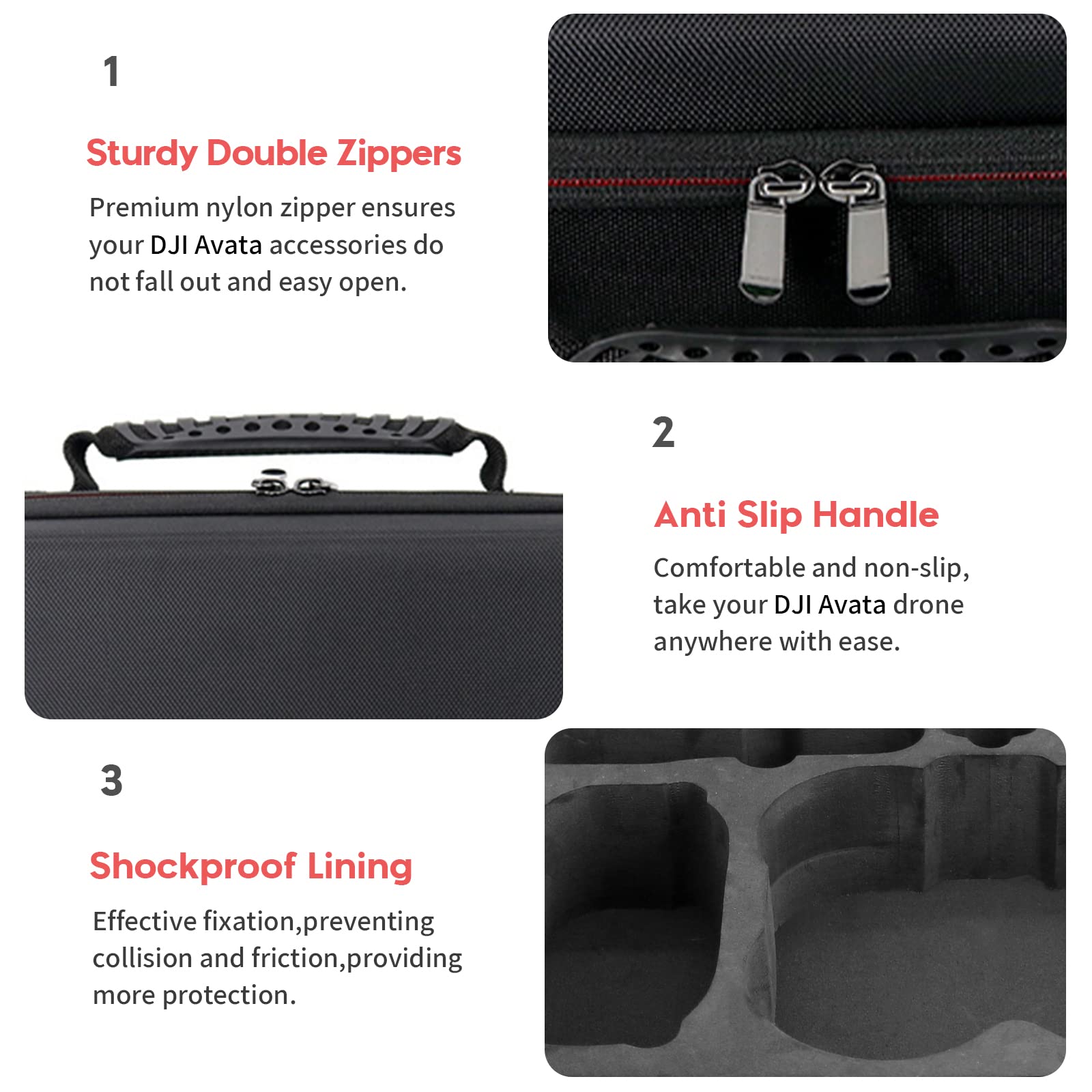 SKYWARDTEL Carrying Case for DJI Avata Portable Waterproof Travel Bag Compatible with Goggles, Batteries, Data Cable and more Drone Accessories with Shoulder Strap