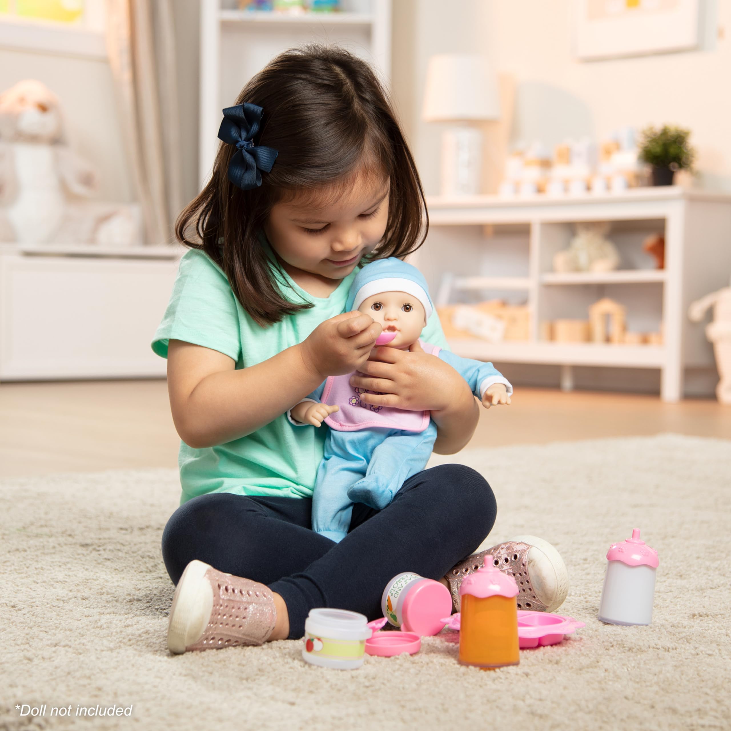 Melissa & Doug Mine to Love Time to Eat Doll Accessories Feeding Set (8 pcs) , Pink