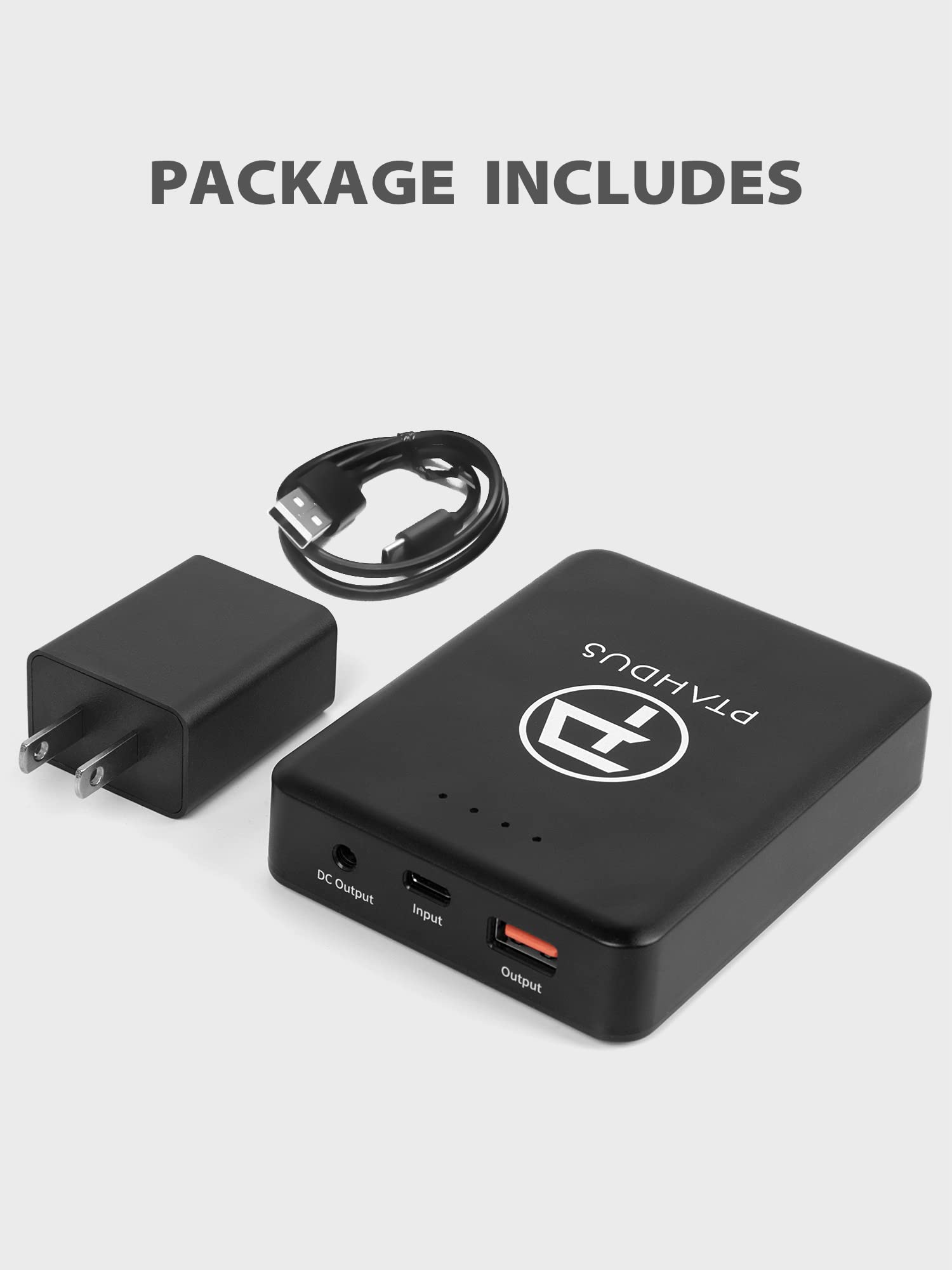PTAHDUS 7.4 V Battery Pack with Charger Rechargeable Battery Power Bank 5000mAh for Heated Jackets, Heated Hoodies and Heated Vests