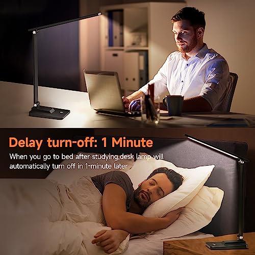 Mubarek Desk Lamp,15 Modes LED Desk Light,500 Lumen LED Lamp,Dimmable LED Table Lamp,Desk Lamps Office Accessories,Adjustable&Foldable Reading Lamp,Desk Light,LED Desk Lamp for Study Lamp,Bedside Lamp