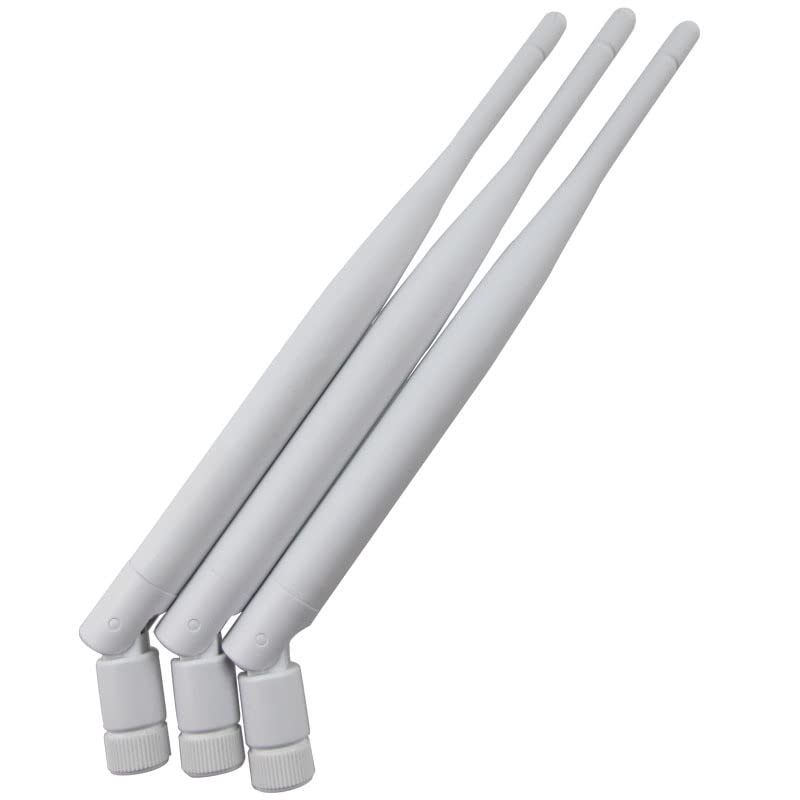 ZILINK WiFi Antenna 5dbi 2.4Ghz/5Ghz RP-SMA Female Connector for Security CCTV IP Camera, Router, Wireless Products, Hole Inside Without Pin, Wireless Range Extender (3 Pack) - White