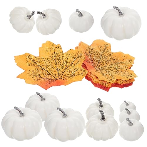 ORFOFE 1 Set Artificial Pumpkin Fake Pumpkin Ornament Fall Decorations Fall Autumn Pumpkin Simulation Pumpkin DIY White Pumpkin Halloween Home Decor Pumpkin Decor Wreath Desktop Foam