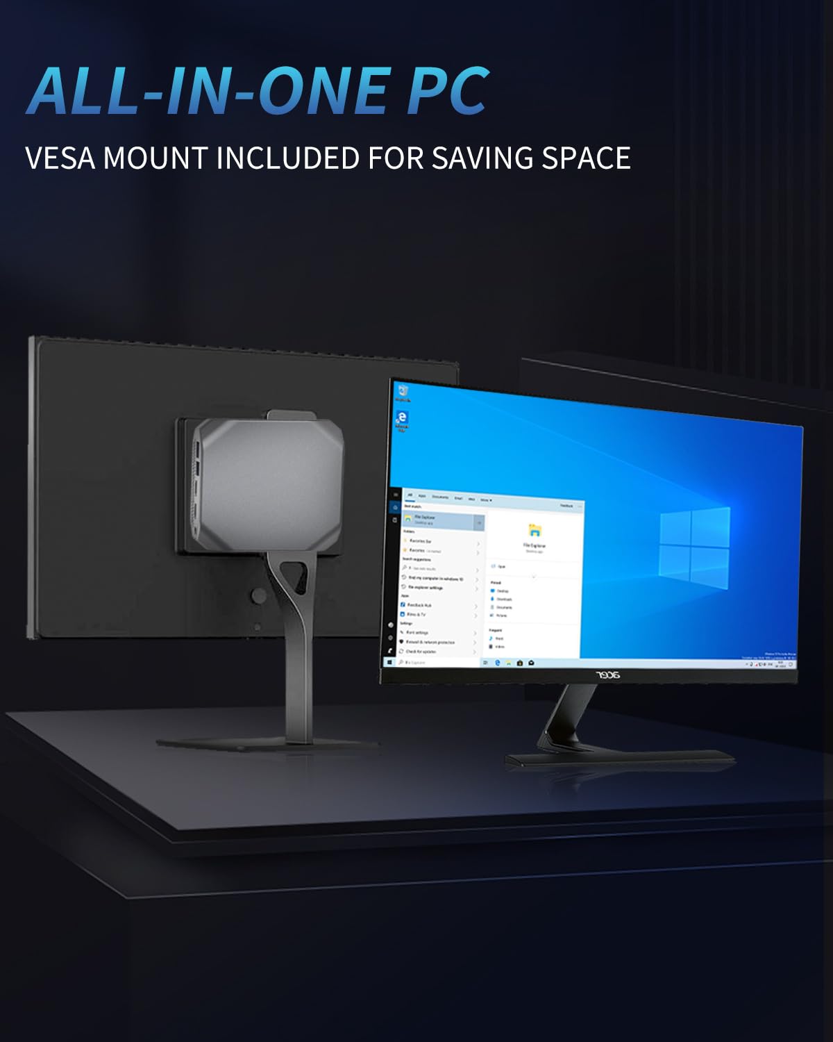 MOMENTPLUS A9 9400 Mini PC, AMD A9 9400 (up to 3.2 Ghz) Mini Computer 8GB RAM 128GB SSD Micro PC with Dual 4K HDMI WIFI5.0 Bluetooth 4.0 USB-C USB 3.0 Auto Power On AMD Mini PC