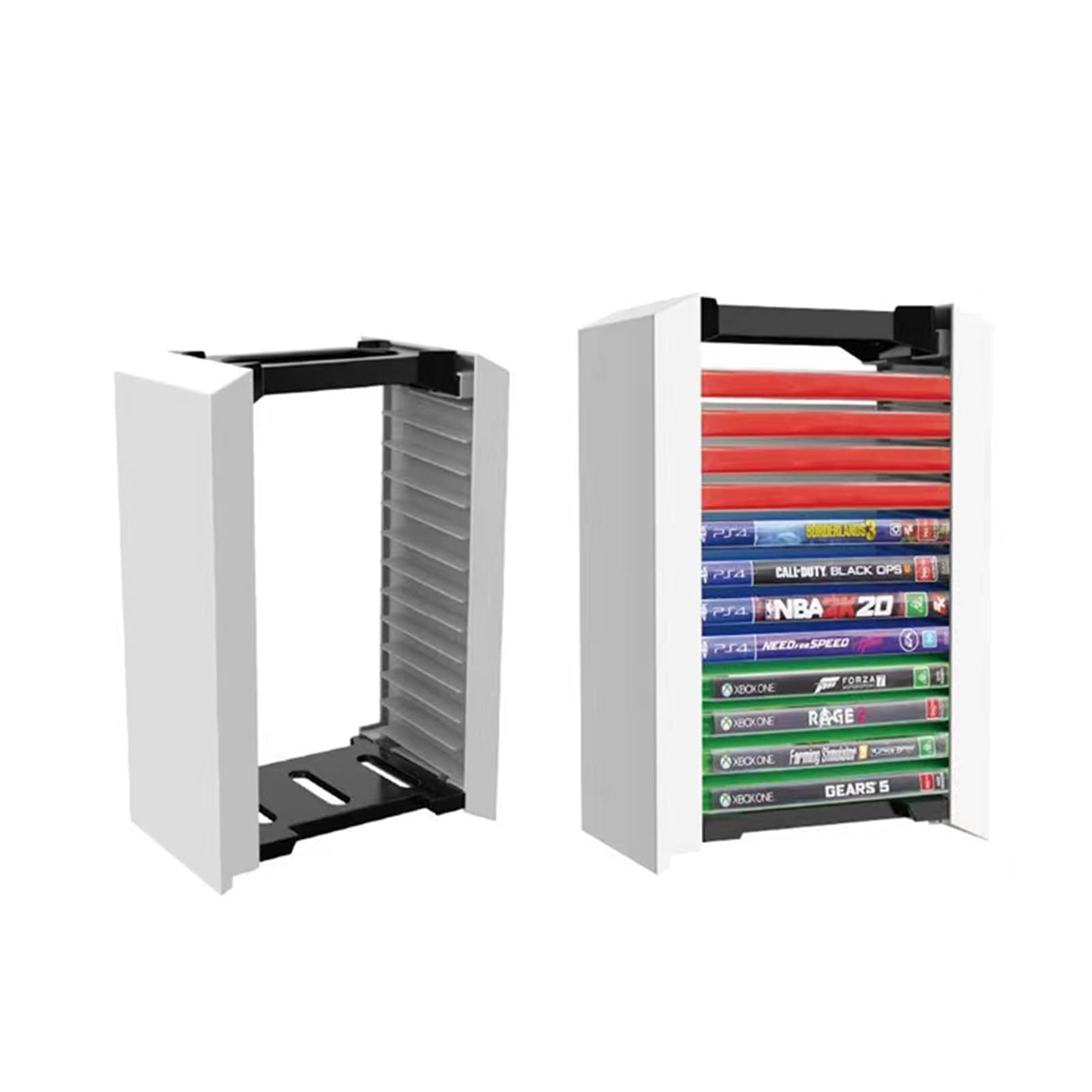 Video Game Storage Tower Game Holder Game Disk Rack Stores 12 Game or Blu-Ray Discs for Nintendo Switch PS5 Playstation 4 Xbox Movies Small Game Holder