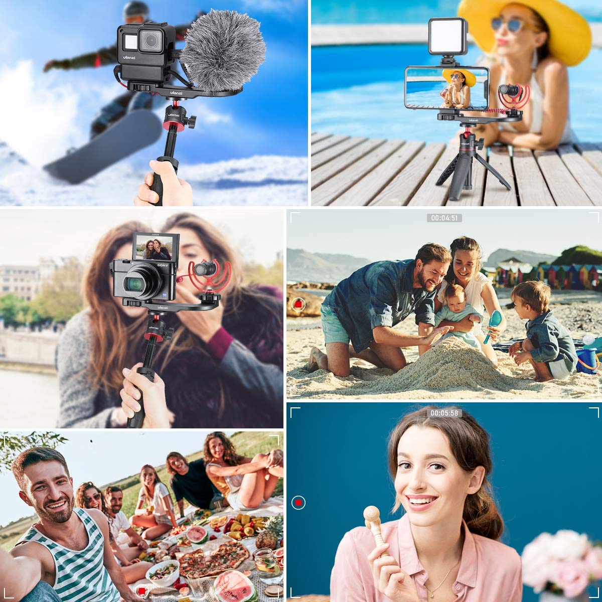 MT-08 Mini Smartphone Selfie Stick Tripod for iPhone, Camera Extendable Handle Grip Vlog Pole for Sony RX100 VII M1 M2 M3 M4 M5 M6 A6400 A6500 Canon G7X Mark III