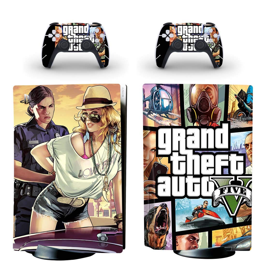 Robbery Street PS5 Whole Body Vinyl Skin Sticker Decal Cover for PlayStation 5 System Console and Controllers