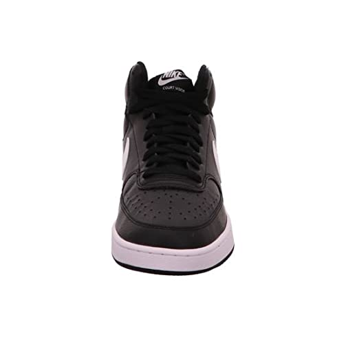 Nike Women's Court Vision Mid Sneaker, Black/White, 8 Regular US