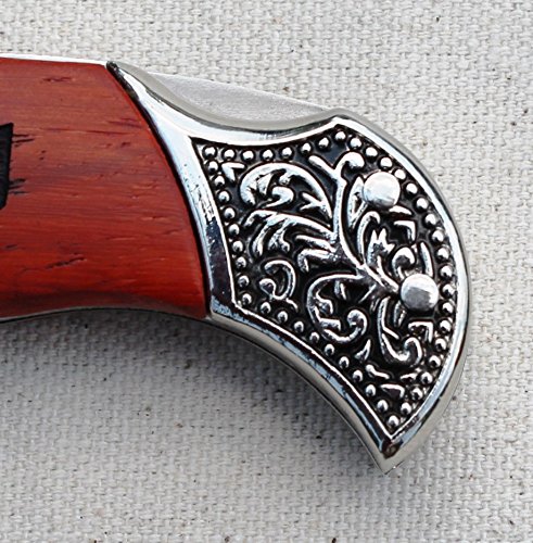 My Personal Memories, Customized Rosewood Handle Pocket Folding Knife with Engraving - Wedding Groomsmen - Personalized Monogrammed and Engraved (Custom Personalized 2 Lines)