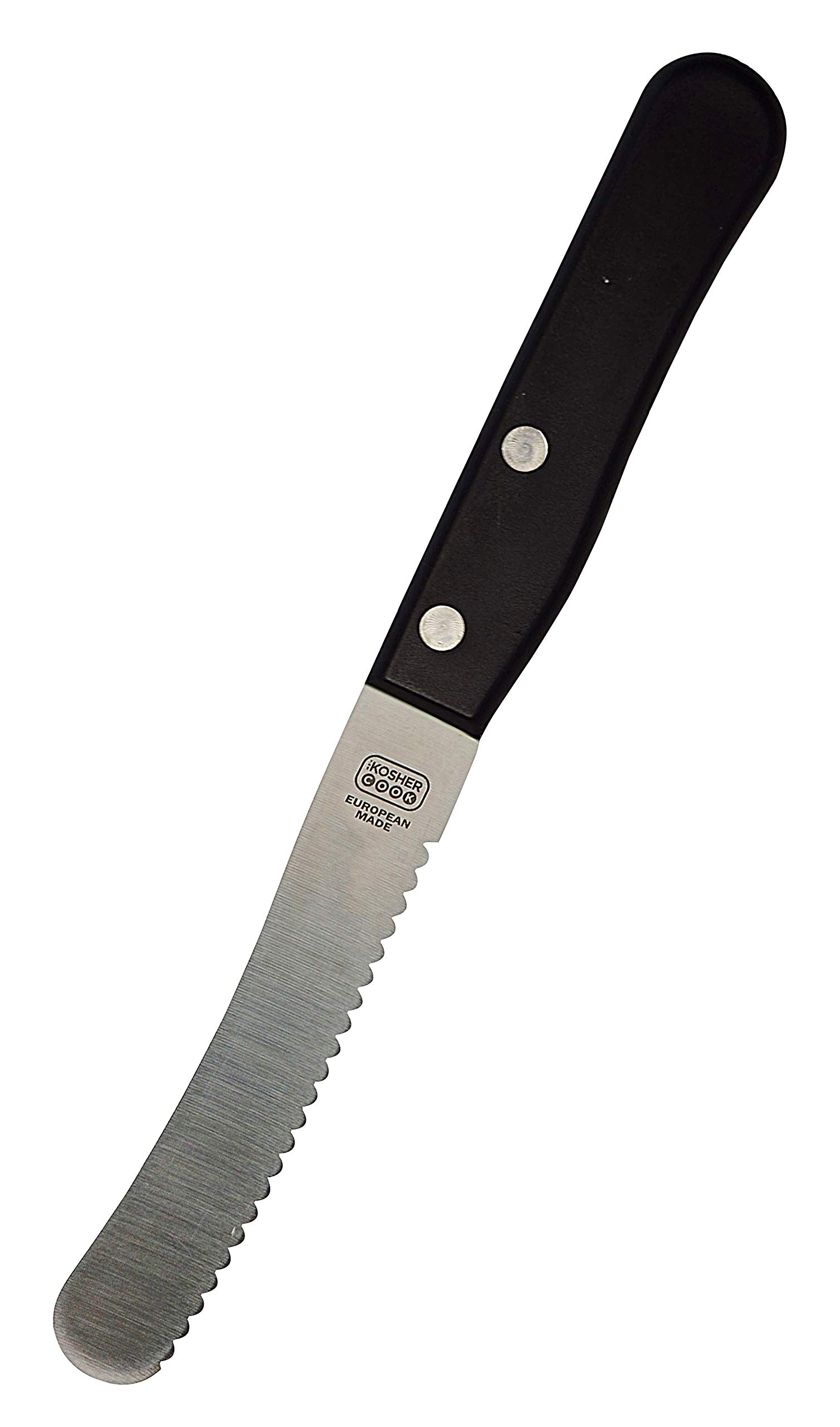 The Kosher Cook Black Spreading Knife - 4.5” Serrated Spreading Kitchen Knife - Color Coded Kitchen Tools