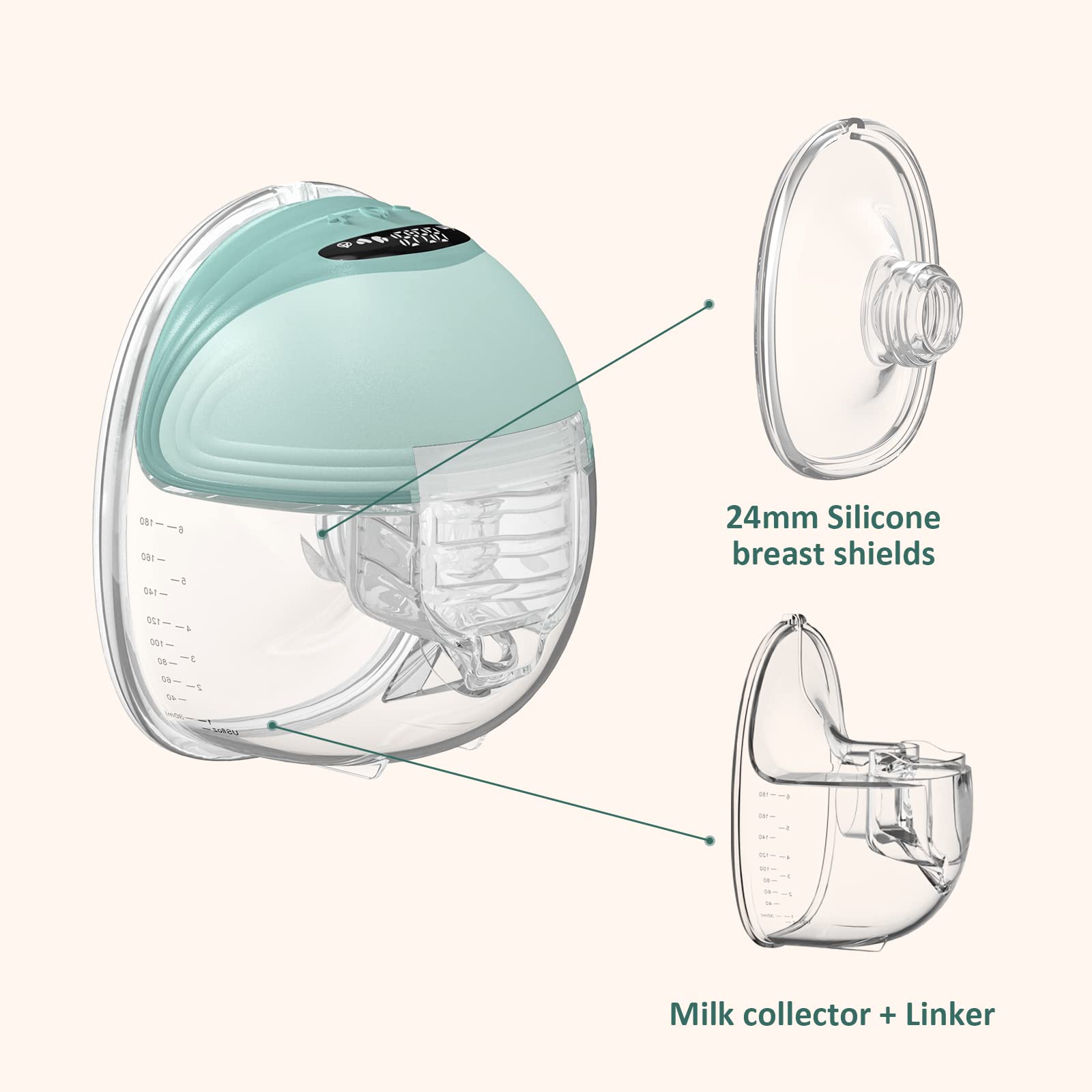 MomMed Double Wearable Breast Pump & Breast Pump Accessories Milk Collector Compatible with MomMed S18/S21