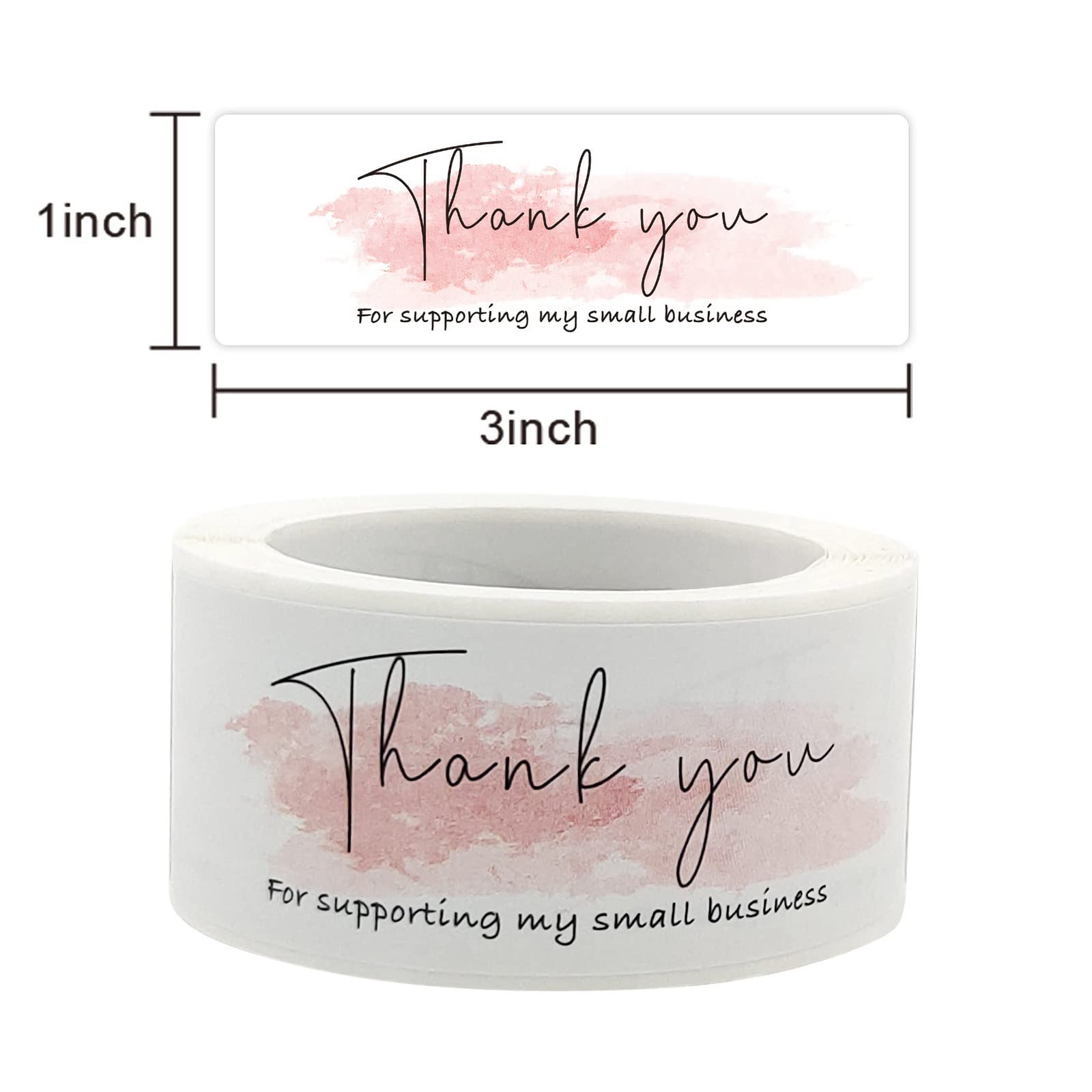 Thank You for Supporting My Small Business Stickers, 240Pcs Pink Decorative Sealing Stickers for Delivery, Decoration, Packaging, 3inch x 1inch