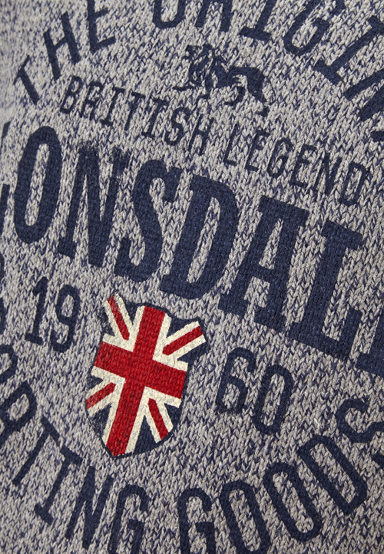 Lonsdale Men´s Regular-Fit Knitted Sweater Pullover Grey with Blue (XX-Large (2XL))