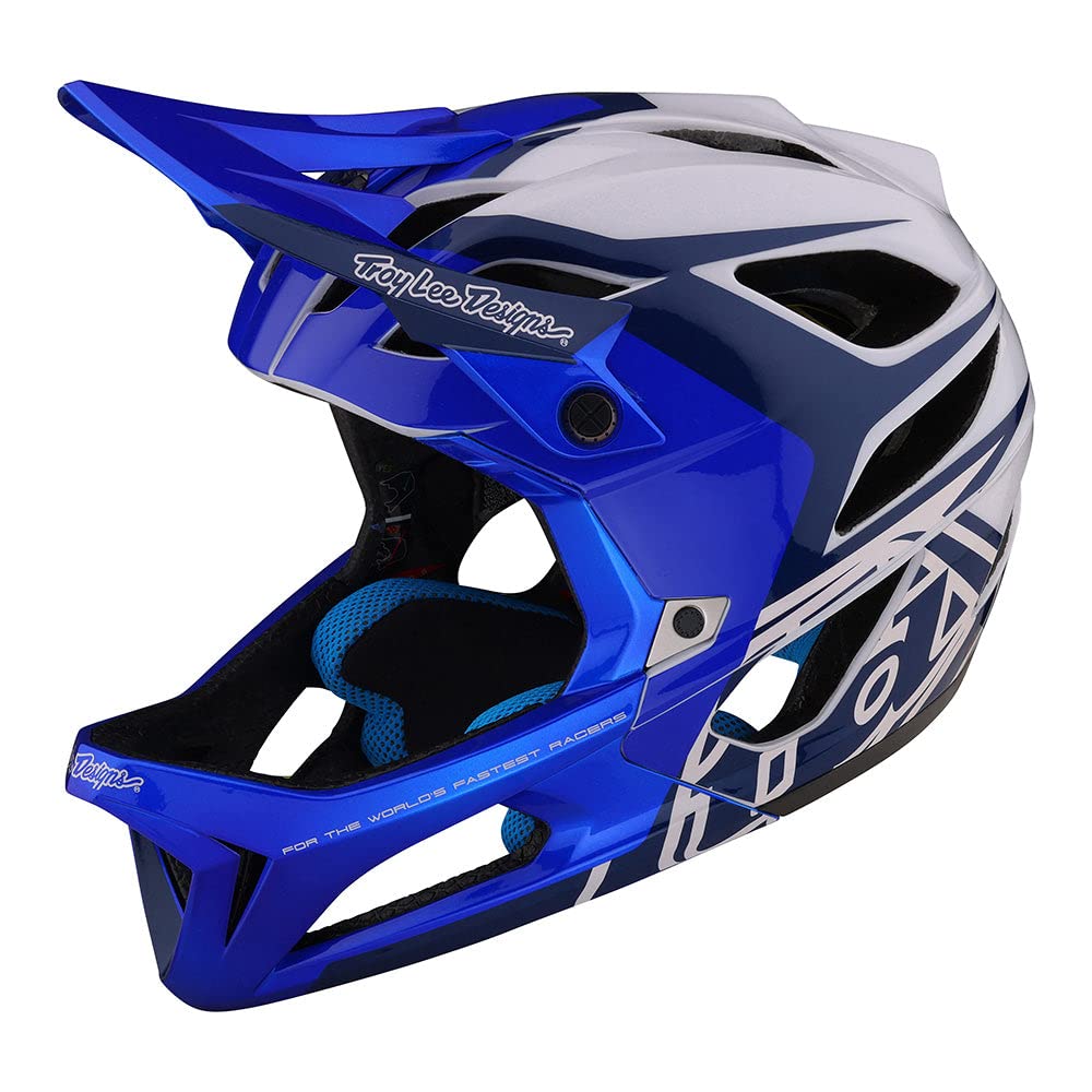 Troy Lee Designs Stage Valence Full Face Bicycle Helmet for Max Ventilation Lightweight MIPS EPP EPS Racing Downhill DH BMX MTB - Adult Men Women (Blue, XL/XXL)