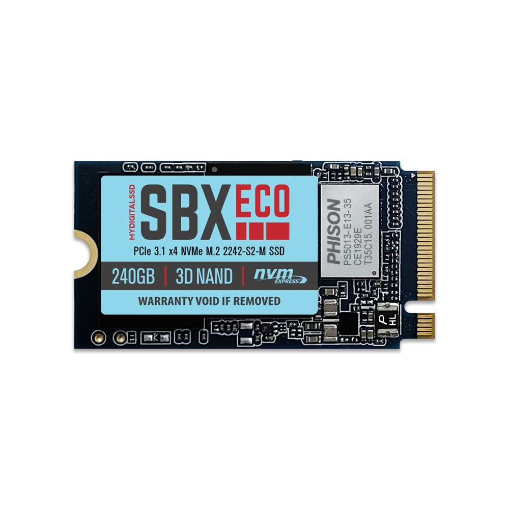 MyDigitalSSD 240GB SBXe Single-Sided 42mm (2242-S2-M) M.2 PCI Express 3.1 x4 (PCIe Gen3 x4) NVMe SSD - MDNVME42-SBXe-0256