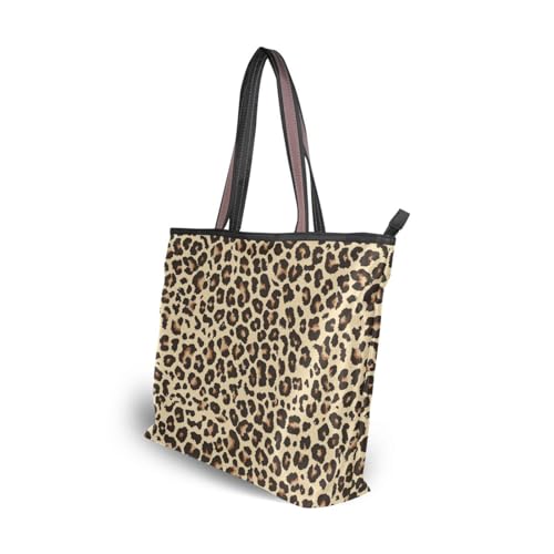 Sletend Tote Bag Leopard Print Handbags for Women Fashion Shoulder Bag for School Travel Work Shopping(L)