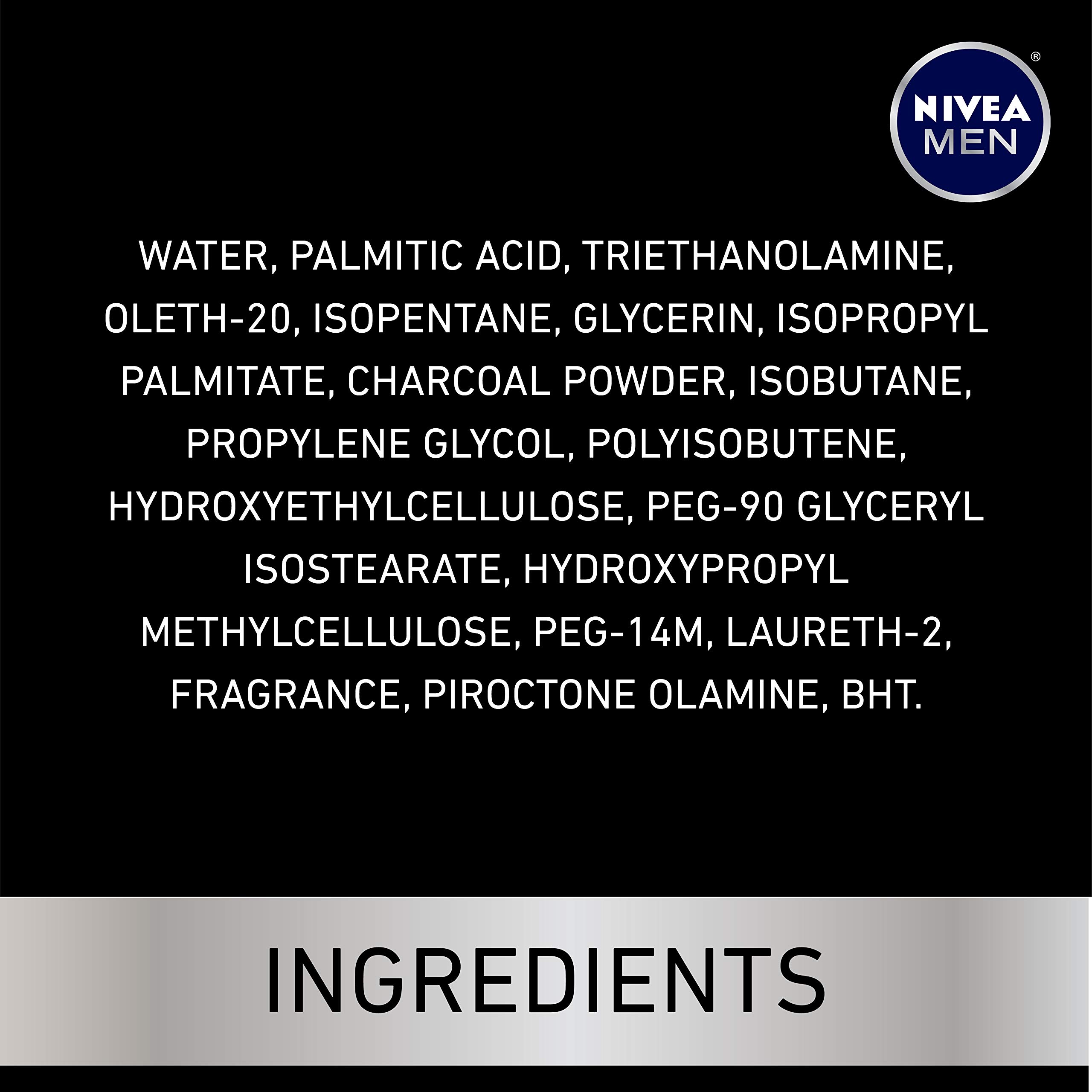 NIVEA MEN DEEP Clean Shave Gel with Natural Charcoal, 3 Pack of 7 Oz Cans