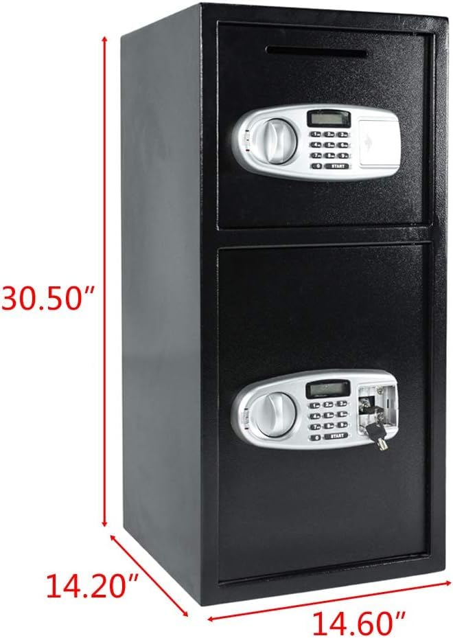 MRT SUPPLY Digital Double Door Safe Depository Drop Box Gun Safes Cash Office Security Lock with Ebook