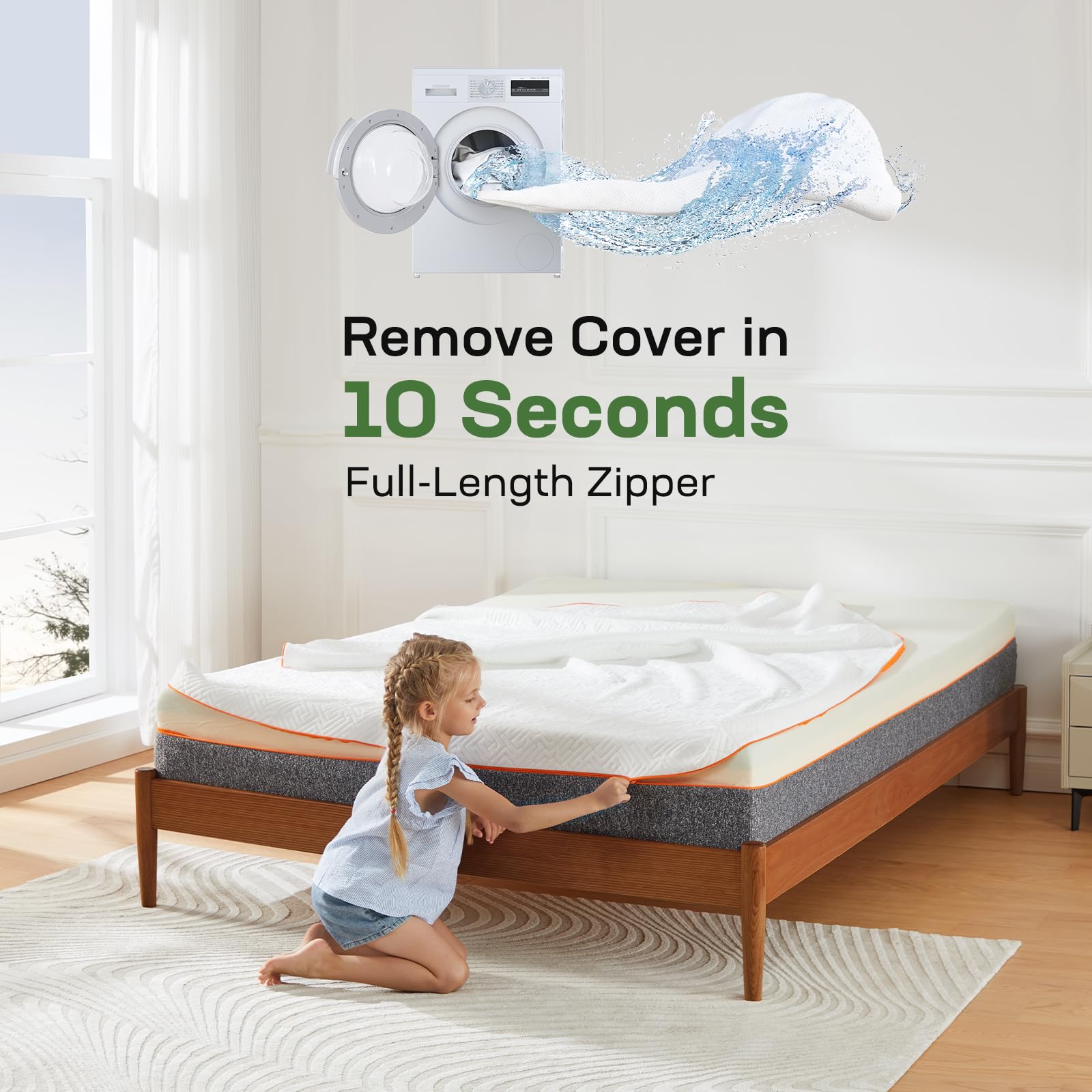 Marsail Full Size Mattress, 10-inch Gel Memory Foam Mattress, Medium-Firm Full Size Mattress in a Box for Pressure Relief & Support, Breathable Cooling Full Mattress with Zippered Cover