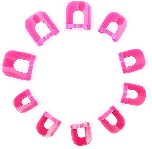 ONWON 26 Pcs (10 Sizes) Reusable Soft Plastic Nail Polish Stencil,Spill Proof Manicure Protector Tools