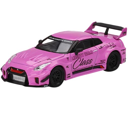 Truescale Miniatures Ver. 1 LB-Silhouette Works GT RHD (Right Hand Drive) Pink w/Graphics Ltd Ed 4200 pcs 1/64 Diecast Model Car by True Scale Miniatures MGT00281