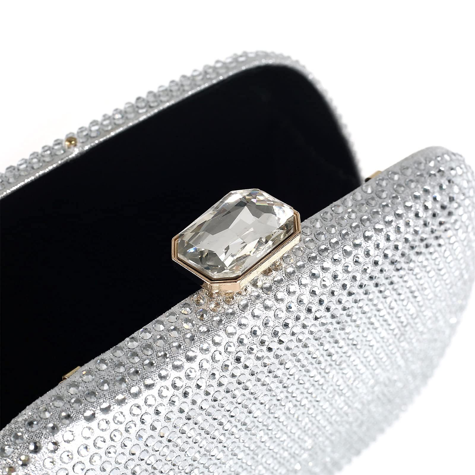 RAPENG Women's Evening Bag Rhinestones Glitter Clutch Wedding Bridal Purse Sparkle Cocktail Party Prom Handbag (silver)