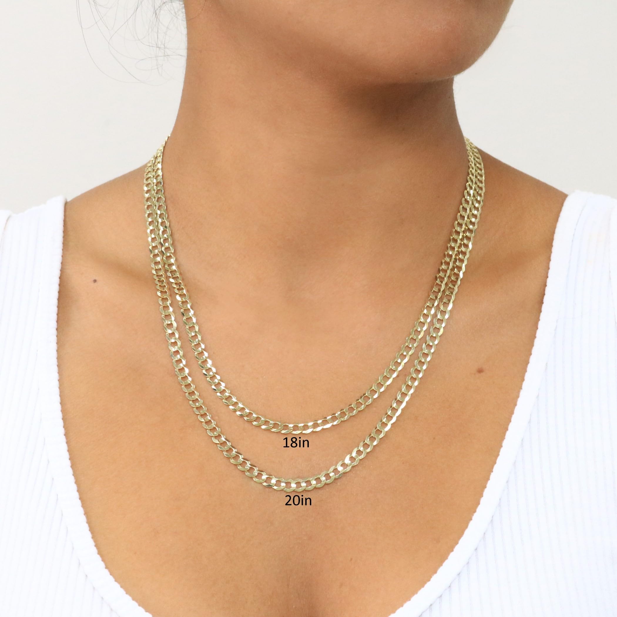 Nuragold 10k Yellow Gold 5mm Solid Cuban Curb Link Chain Pendant Necklace, Mens Womens Jewelry 16" 18" 20" 22" 24" 26" 28" 30"