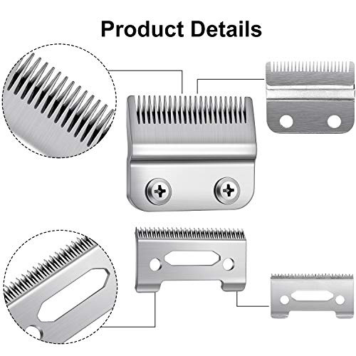 Mudder 2 Sets Adjustable Hair Clippers Blades 2-Hole Hair Trimmer Replacement Blades Compatible with 8148, 1919, 8591, 8509, 2241 and 2240 (Silver)