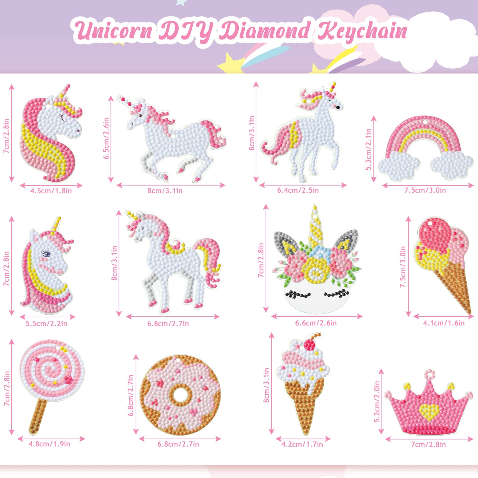 Tudomro 24 Pcs Class of 2024 Keychains Graduation DIY Art Keychains Board Graduation Hat Shape Keychains Decor with Key Rings for 2024 Grad Keychain Present Making(Unicorn)