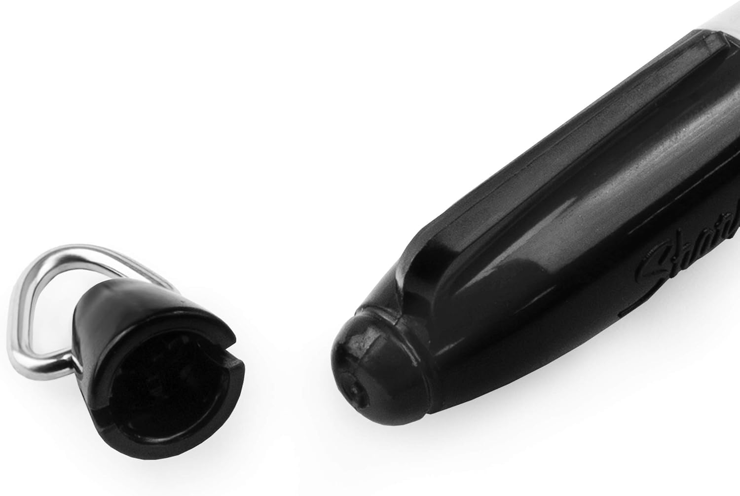 Mini Permanent Marker Black Keychain, Black, 2 Pcs