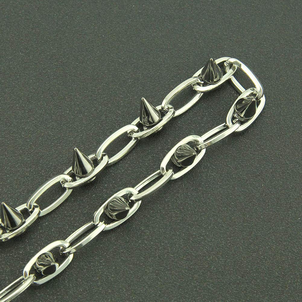 PINKPIN Heavy Rivet Biker Keychain Skull Punk Trouser Wallet Chain Hip Hop Jeans Chains Pants Chain For Men Women