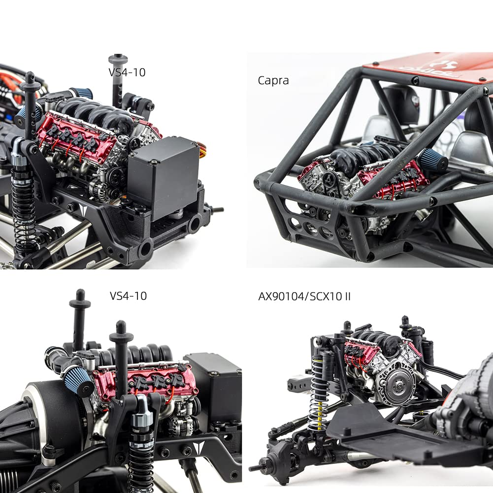 Mini V8 Engine Model Kit That Works Run, STEM Hobby Toy Building Kit for Kids & Adults with DIY Guide & Realistic Parts, for AX90104, SCX10, Capra, VS4-10 Pro/Ultra Model Car