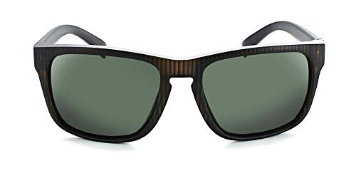 Optic Nerve ONE Ziggy Polarized Sunglasses: Matte Vertical Driftwood Demi with Gray Lens