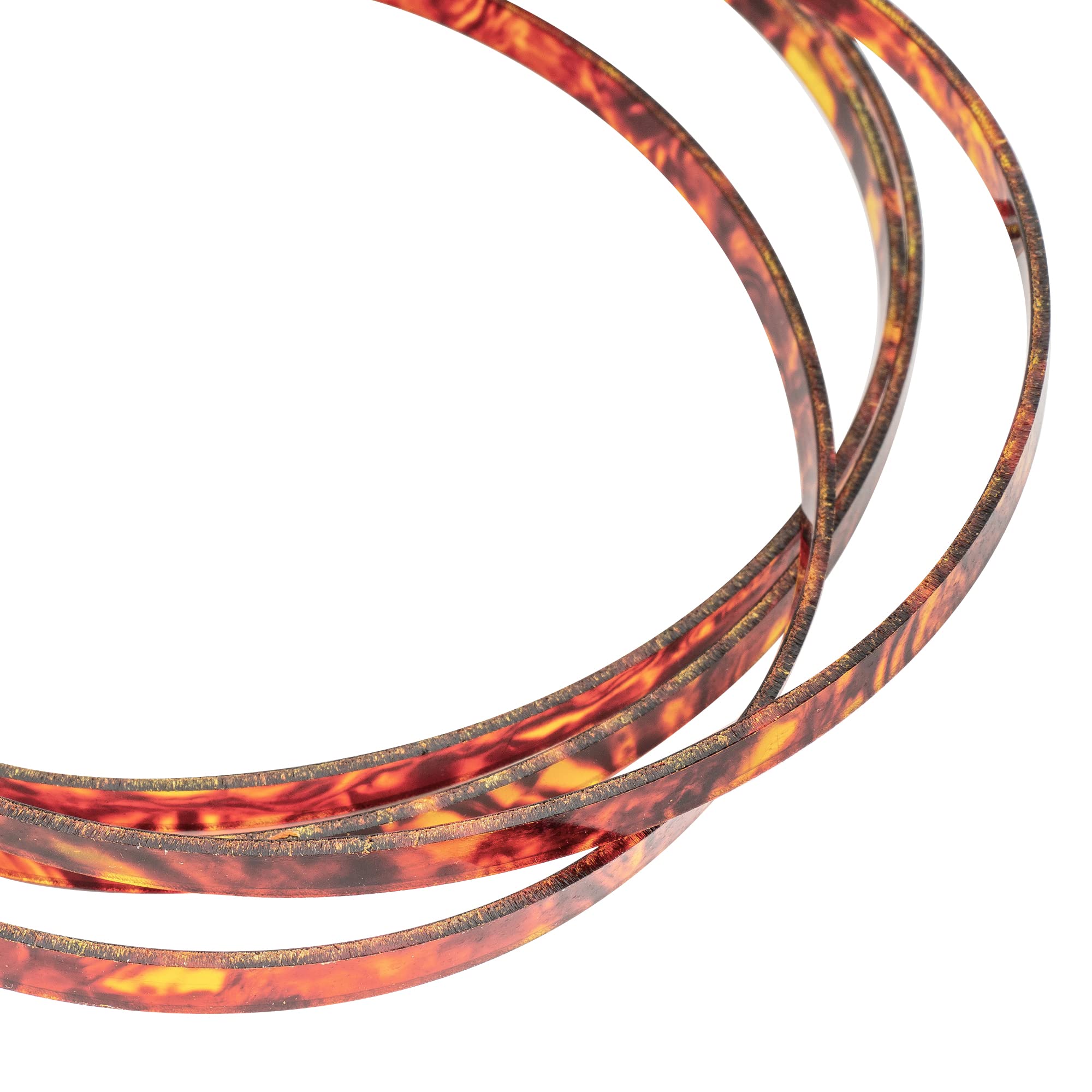 Musiclily Plastic Guitar Binding Purfling Strip 1650 x 6 x 1.5 mm, Tortoise Shell