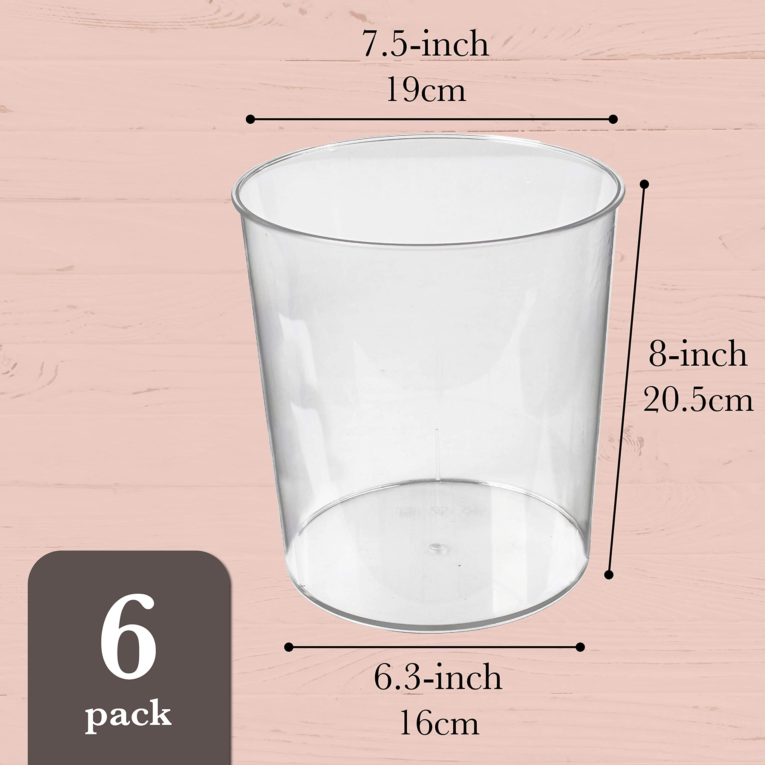 Spec101 Champagne Ice Bucket 6 Pack - Wine Bottle Chiller Beverage Tub Clear Plastic Ice Bucket Wine Buckets for Parties