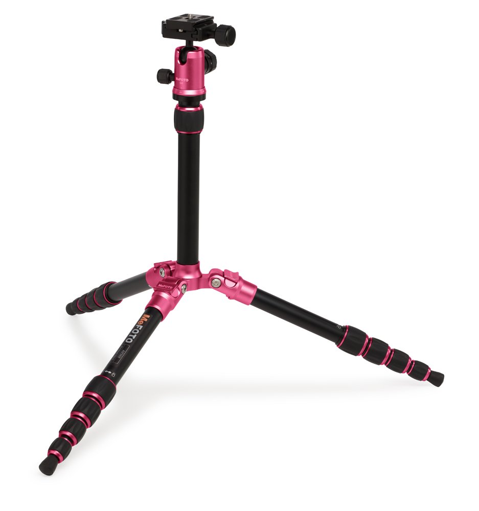 MeFOTO Classic Aluminum Backpacker Travel Tripod Kit - Hot Pink (A0350Q0H)