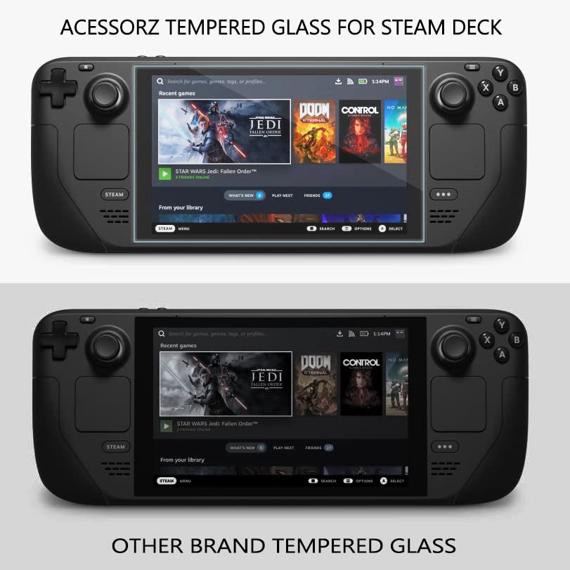 Tempered Glass Screen Protector Designed for Steam Deck 7'' 2022, Transparent HD Clear Screen Protector Compatible with Steam Deck, 9H Hardness, Anti Scratch, Bubble Free (2 Pack)
