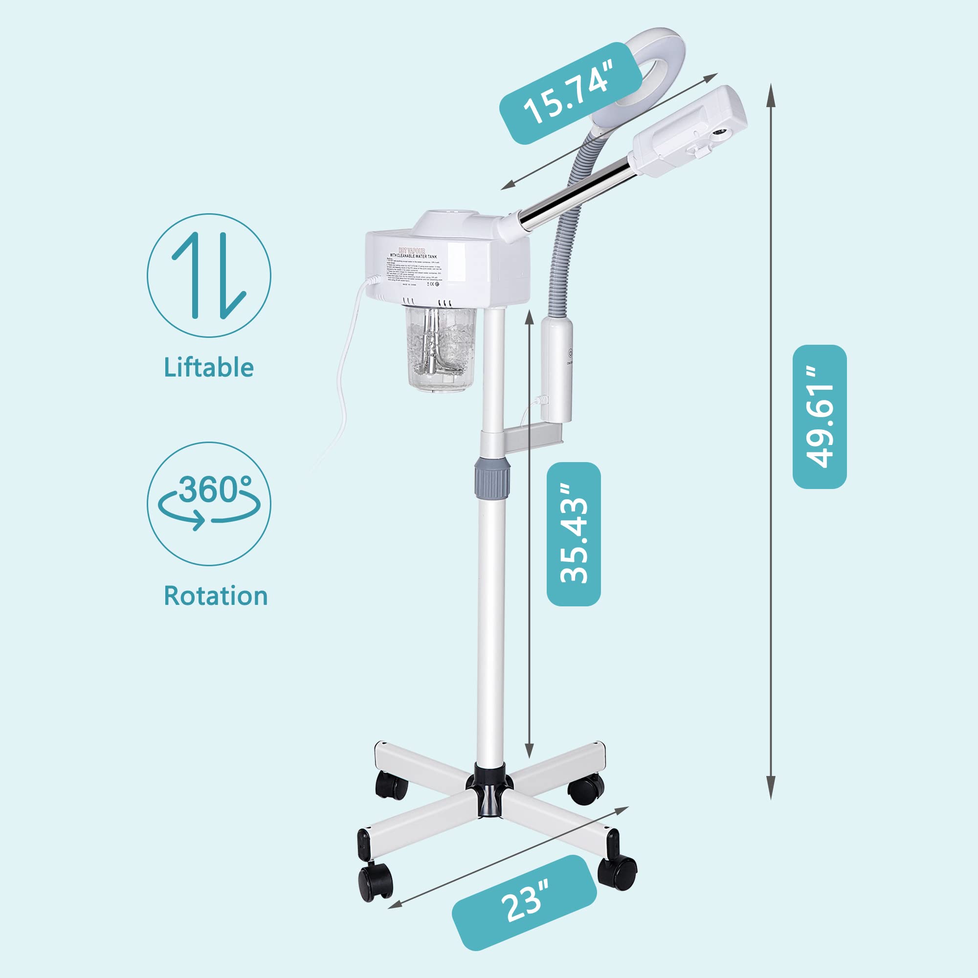 Nova Microdermabrasion Professional 2 in 1 Facial Steamer for Face Deep Cleaning Ozone Face Steamer with 5X Magnifying Lamp Hot Mist Function for Salon Spa Home Beauty Equipment