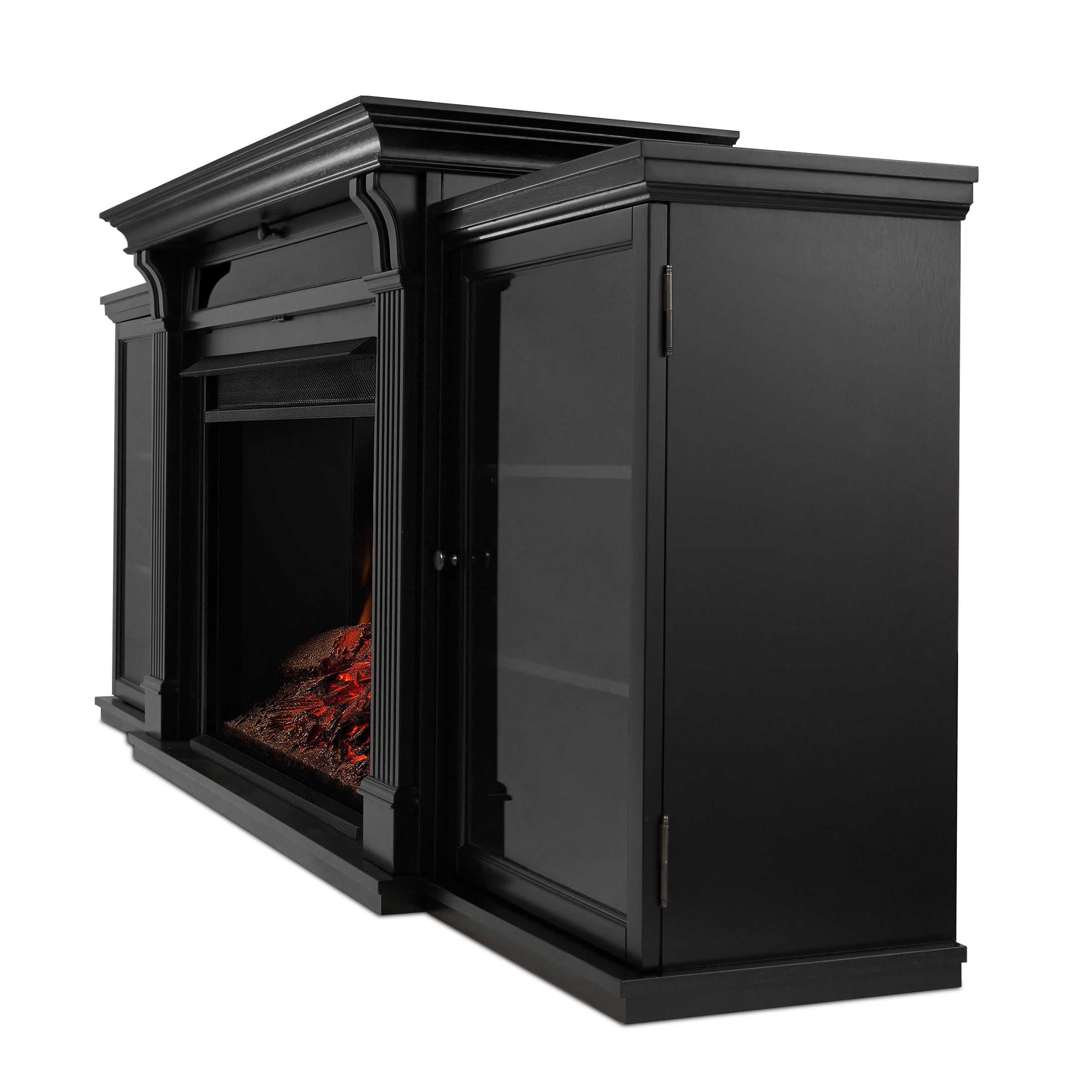 Real Flame Black 8720E Tracey Grand Entertainment Unit with Electric Fireplace, Large
