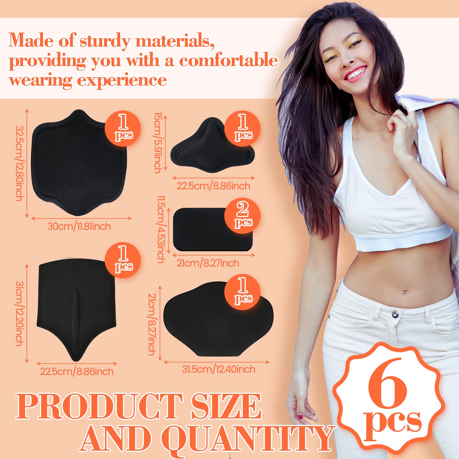 Treela 6 Pcs Lipo Foam Board Compression Board Set, Include Lipo AB Front and Back Board Abdominal Tummy Tuck Side Board for Women