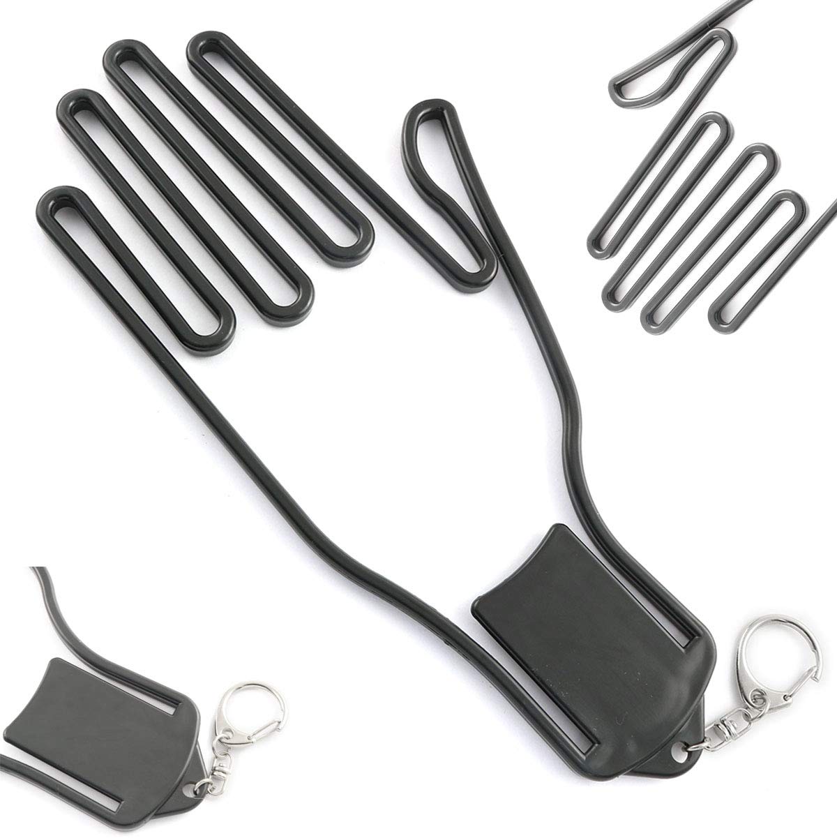 Pro Bamboo Kitchen Golf Glove Rack Black Plastic Golf Glove Dryer/Hanger/Stretcher with Stainless Steel Hook for Drying Gloves, Keep The Shape of Gloves
